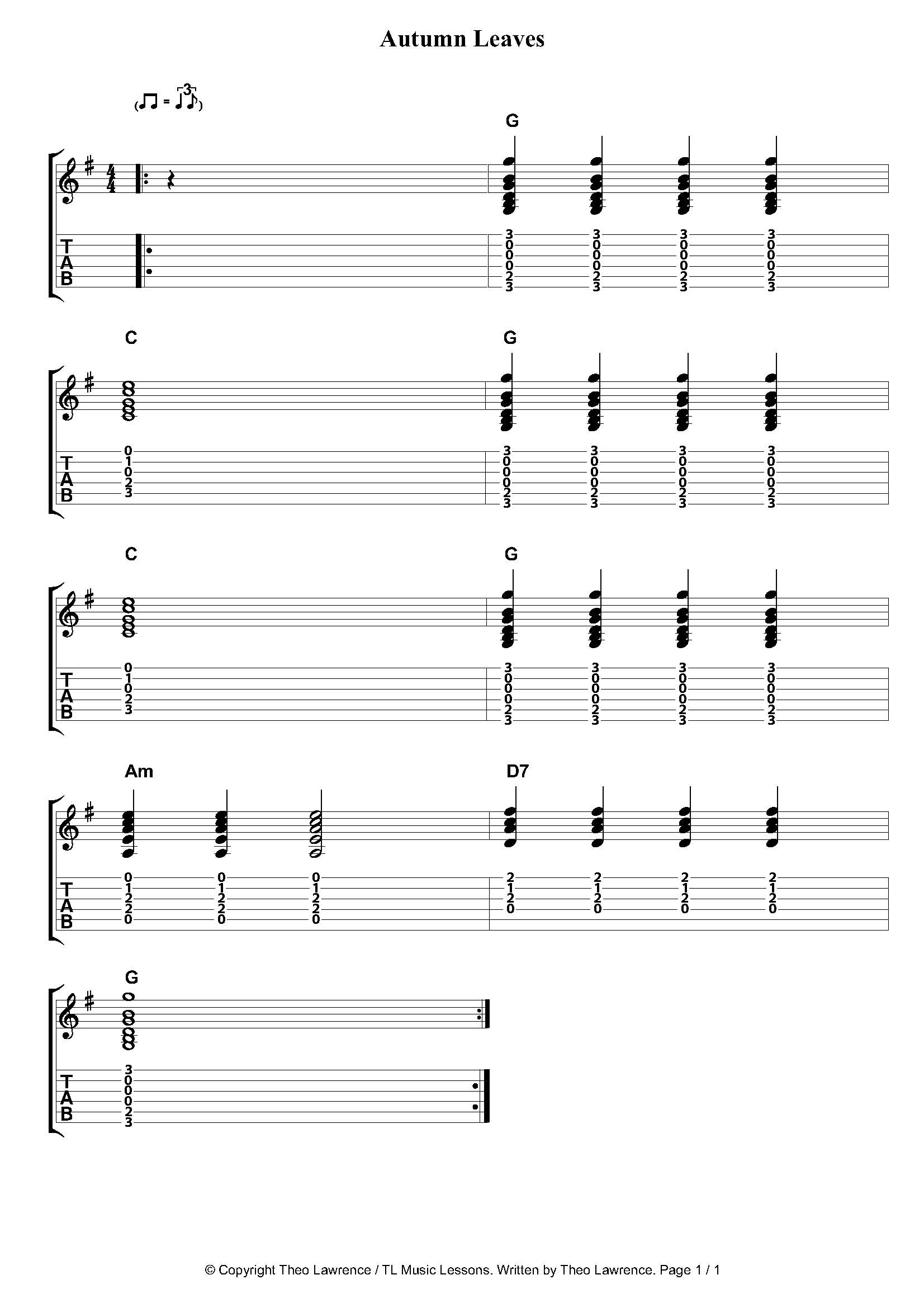 Autumn Leaves – A Ukulele and Guitar song for kids – Learn Guitar For Free