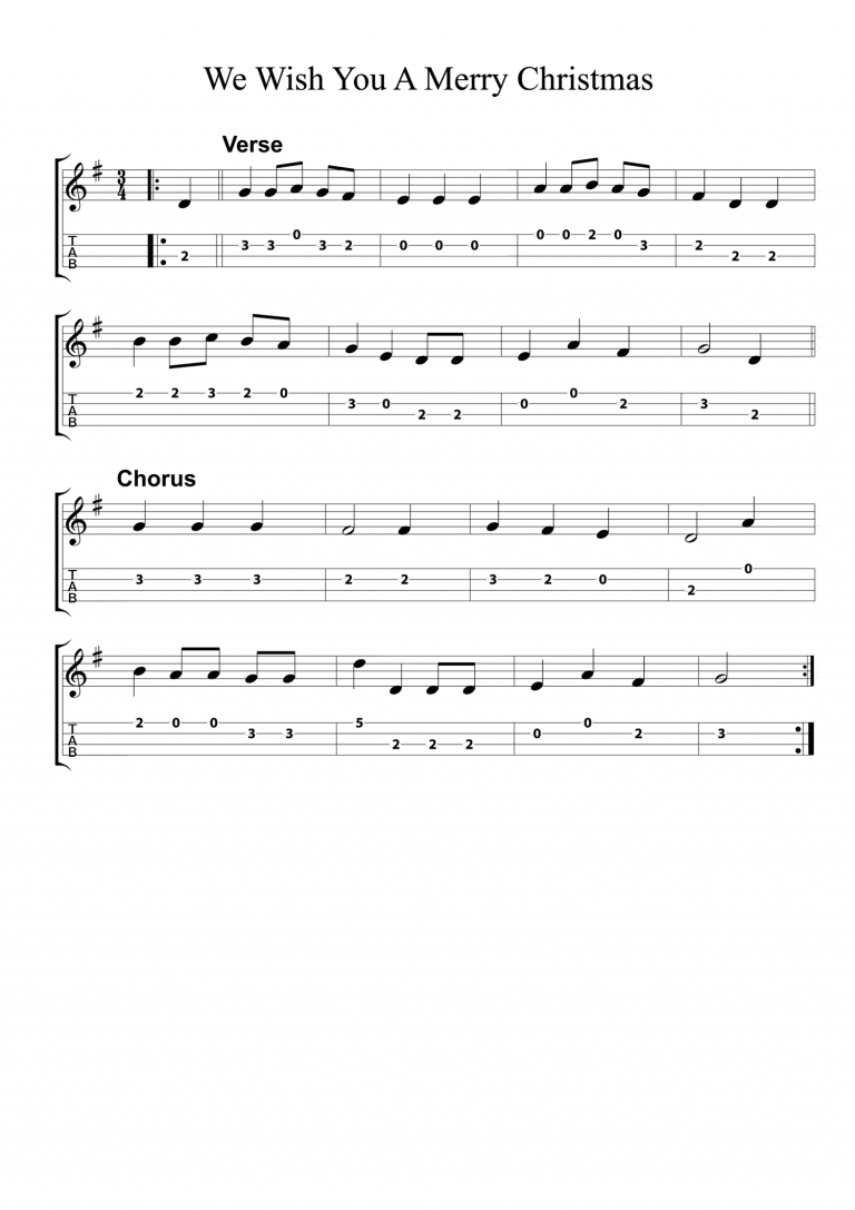 We Wish You A Merry Christmas – Guitar & Ukulele Chords – Learn Guitar ...