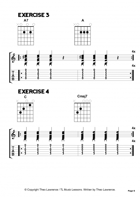 Exercises 3-4 – 50 Acoustic Guitar Chord Exercises – Beginners & Grade ... Exercises 3-4 – 50 Acoustic Guitar Chord Exercises – Beginners & Grade ...