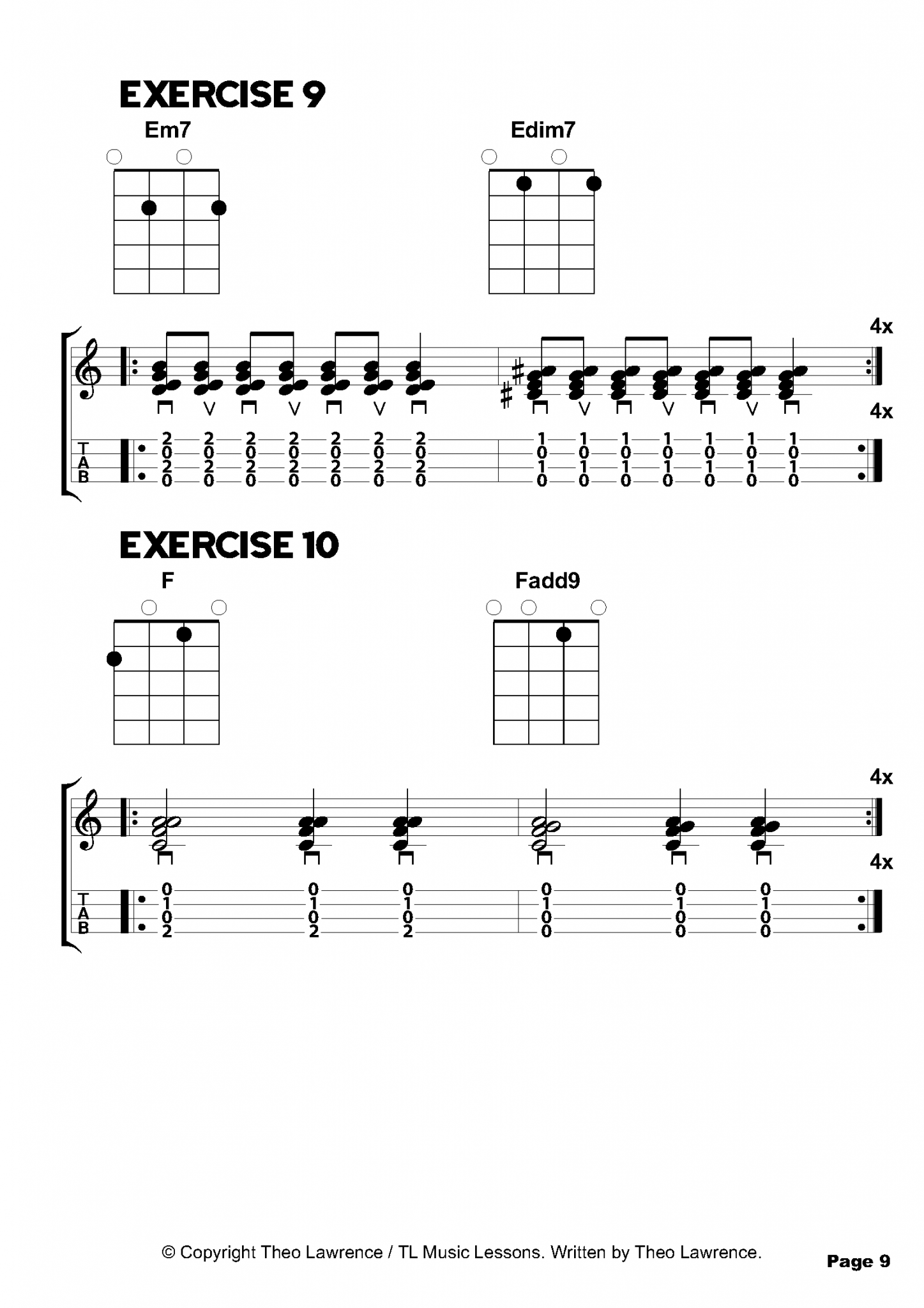 Exercises 9-10 – Inside The Book: 50 Ukulele Chord Exercises for ...